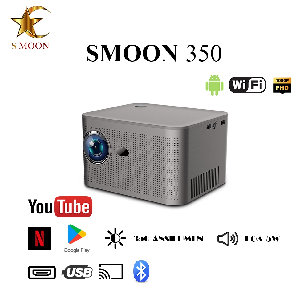 Máy Chiếu Phim Cao Cấp SMOON 350 Thông Minh 1080P FULL HD HIệu Chỉnh ...