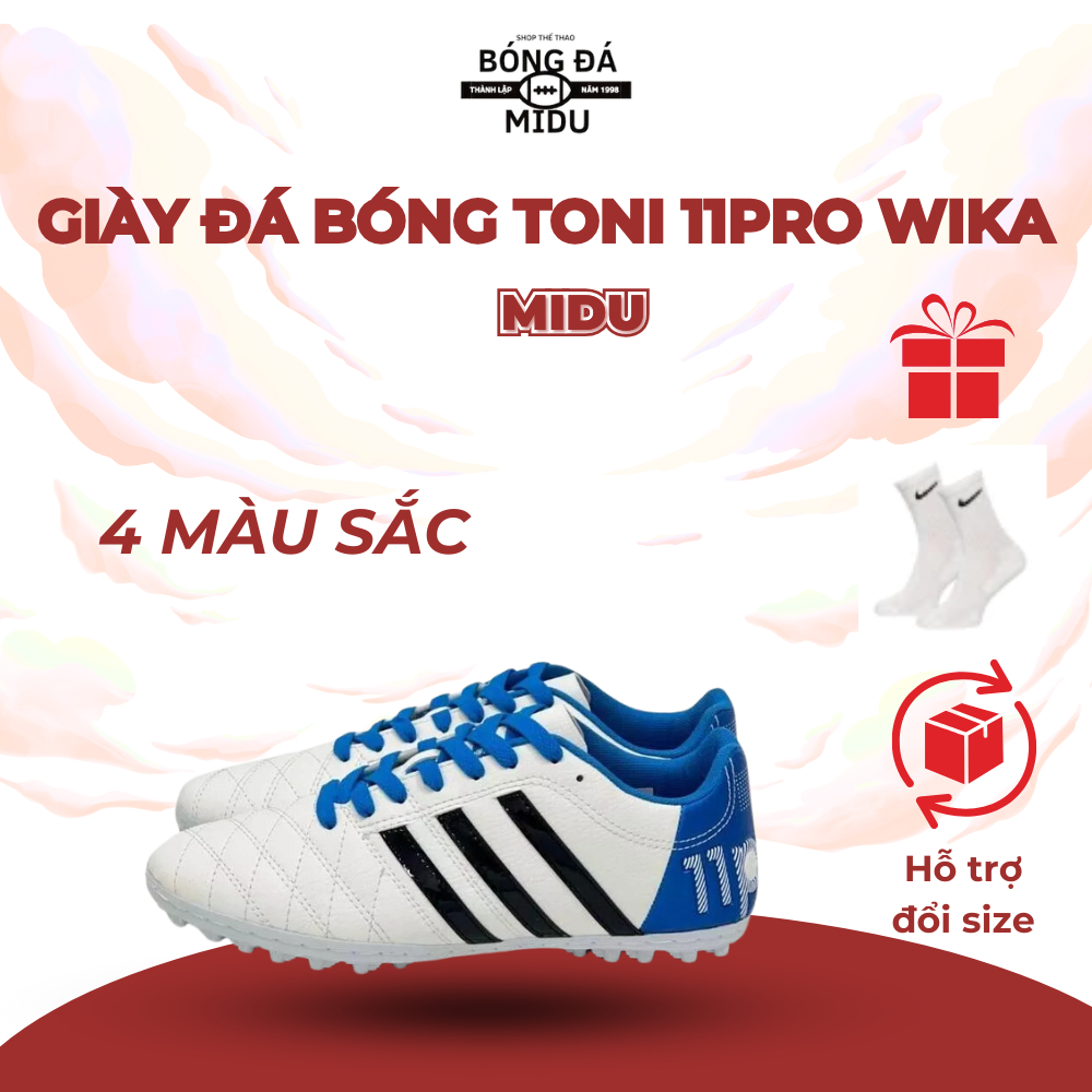 Giày Đá Bóng Toni 11pro Wika, Chất Liệu Da Pu Cao Cấp , Cho Sân Cỏ Nhân ...