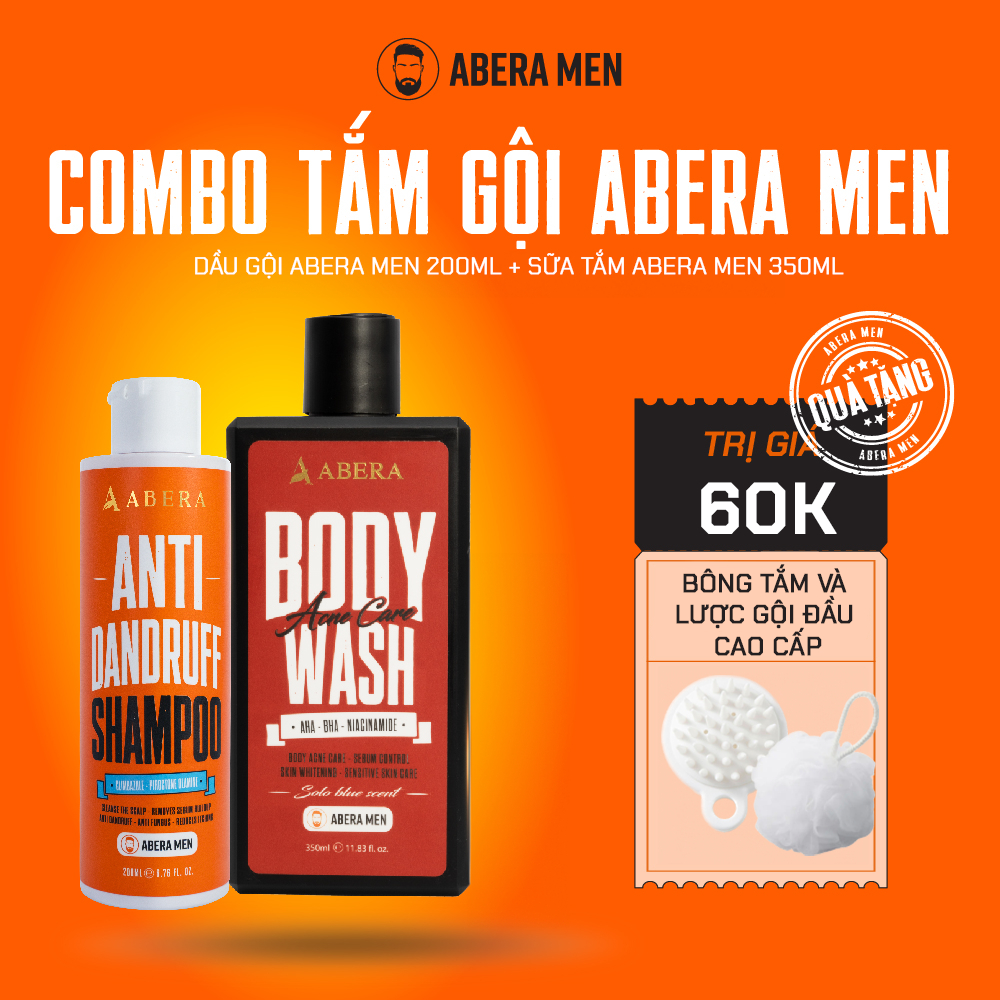 [COMBO TẮM GỘI HOÀN HẢO] - Sữa Tắm AHA/BHA Abera Men 350ML & Dầu Gội Giảm Ngứa Abera Men 200ML ...
