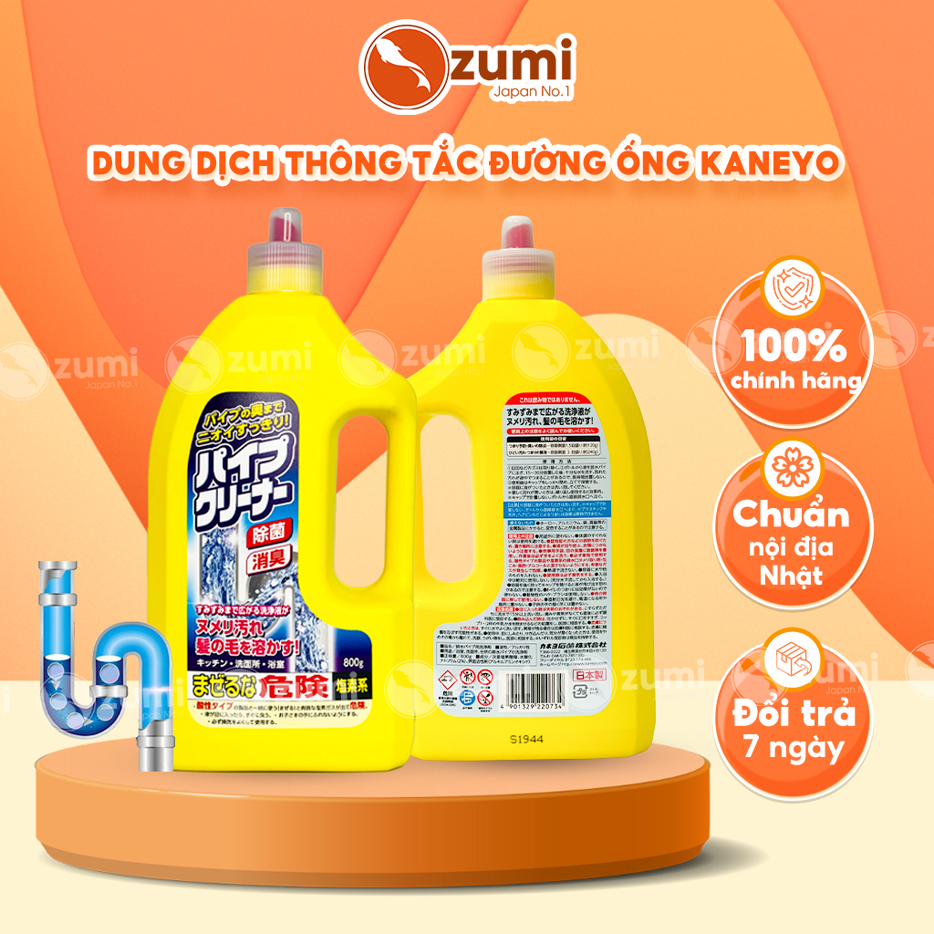 [HỎA TỐC] Dung Dịch Vệ Sinh Đường Ố ng Thô ng Tắc Bồn Rửa Siêu Nhanh Khử Mùi Kaneyo Nội Địa Nhật ...