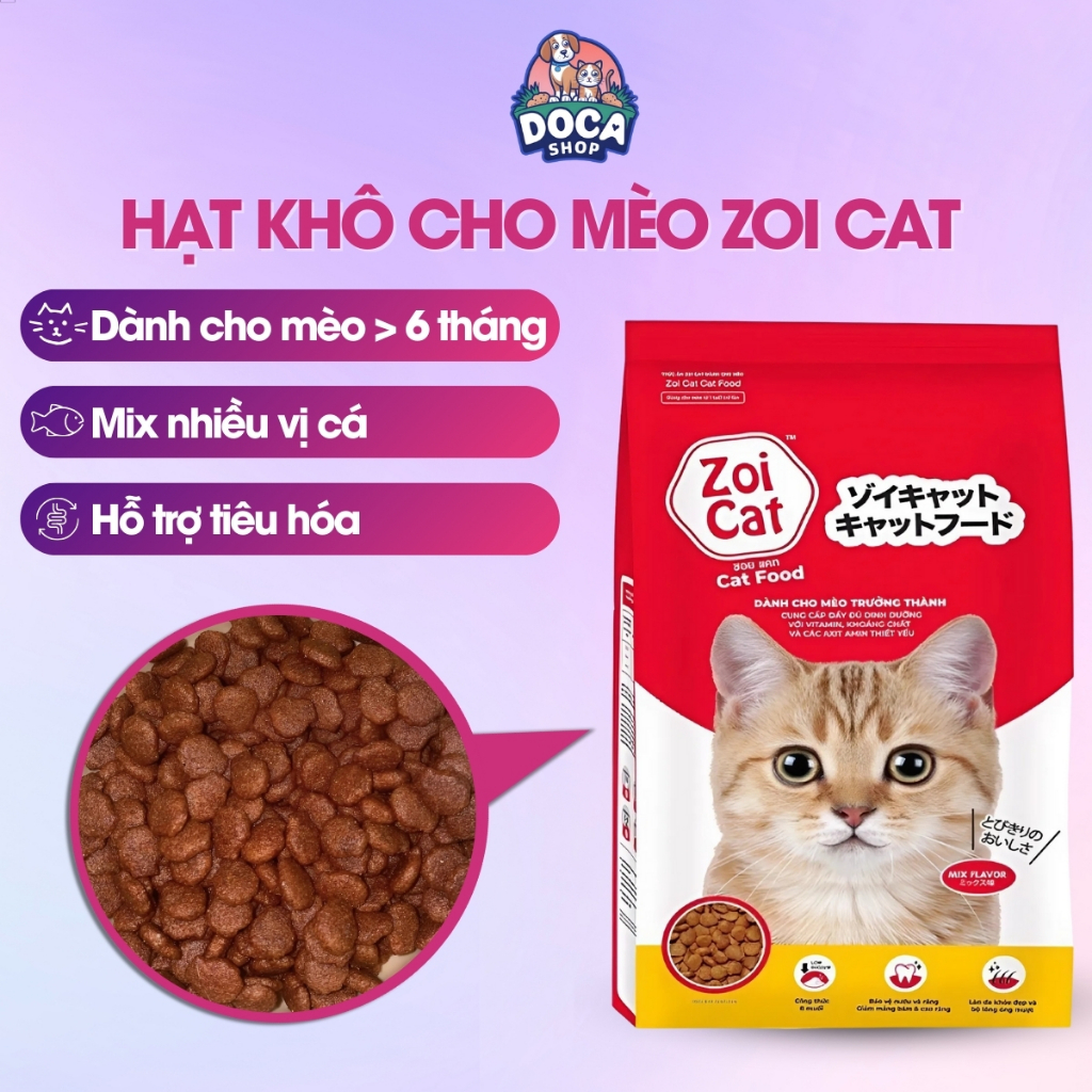 Hạt Cho Mèo Zoi Cat, Hạt Thức Ăn Mèo Con, Hạt Khô Cat 1Kg Mix Nhiều Vị ...