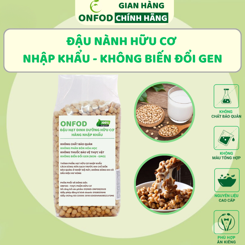 Đậu nành hữu cơ thuần chủng không biển đổi gen ONFOD giảm cân ăn kiêng tiểu đường eat clean 100g ...