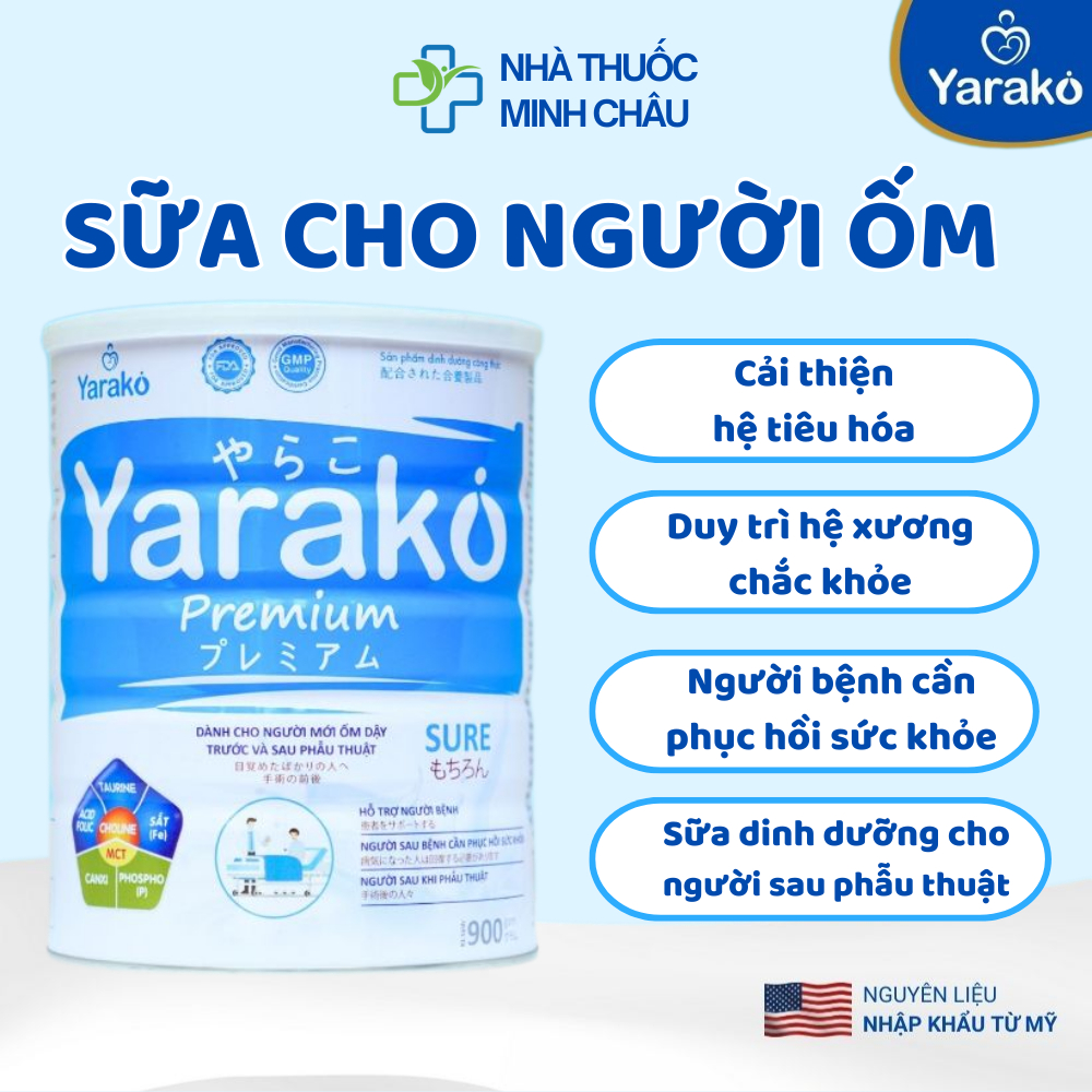 Sữa Cho Người Ốm YARAKO PREMIUM Dành Cho Người Mới Ốm Dậy Trước Và Sau Phẫu Thuật Hộp 400g/900g ...