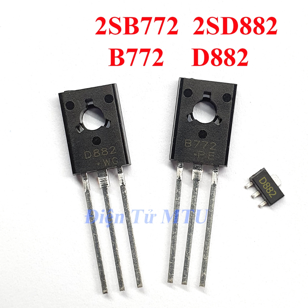 Transistor B772 - TO126 PNP 3A/40V và D882 NPN - TO126 , SOT-89 ...