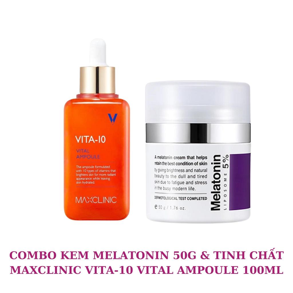 Combo Kem Hỗ Trợ Dưỡng Trắng Melatonin 50g và Tinh Chất Maxclinic Vita ...
