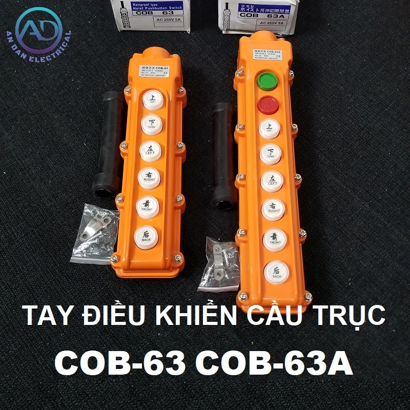 Tay điều khiển cẩu trục COB-63 COB-63A, 6 nút điều khiển UP DOWN LEFT ...