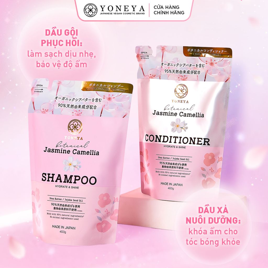 Gội Xả Yoneya Botanical Jasmine Camellia Hydrate & Shine Phục Hồi Hư ...