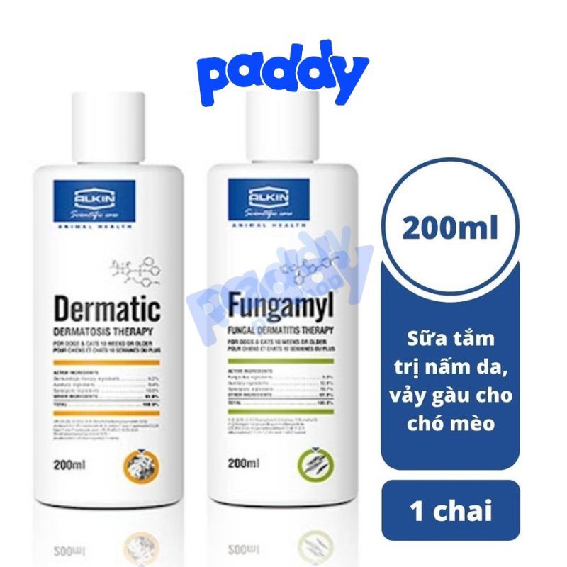 Sữa Tắm Fungamyl & Dermatic Ngừa Nấm Da, Vảy Gàu Cho Chó Mèo (200ml ...