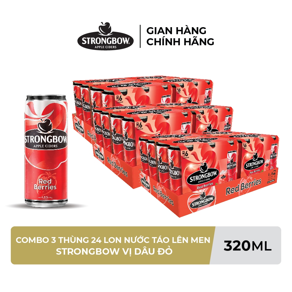 ĐỘ CỒN 4.5% - HỎA TỐC HCM - Combo 3 Thùng 24 lon nước táo lên men ...