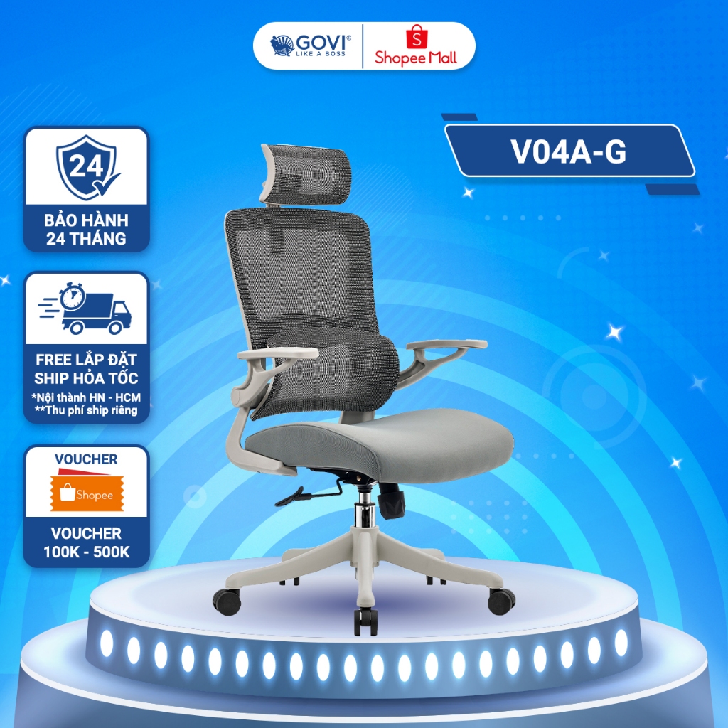 Ghế Xoay Văn Phòng Govi Venus V04 Khung Lưng Công Thái Học, Nâng Hạ ...