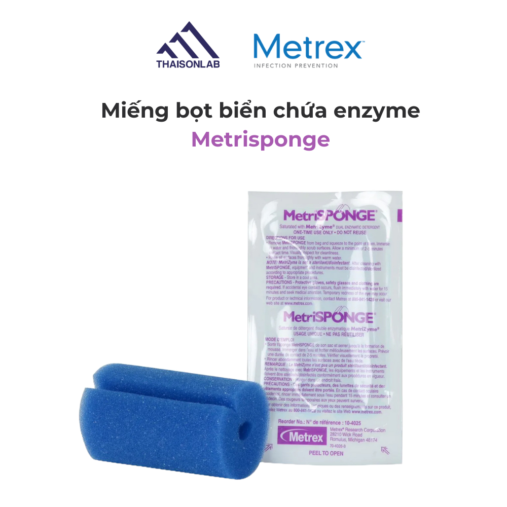 Miếng bọt biển chứa enzyme METRISPONGE giúp làm sạch dụng cụ y tế (1 ...