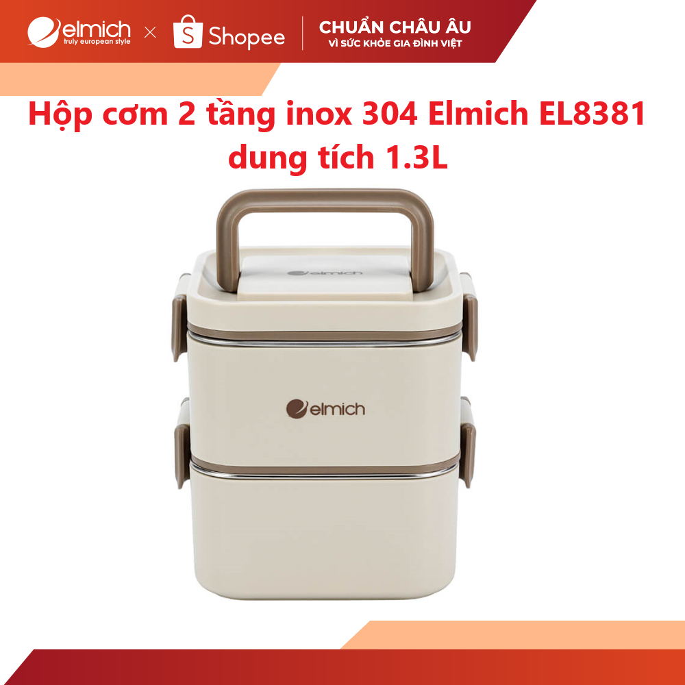 Hộp cơm 2 tầng inox 304 Elmich EL8381 dung tích 1.3L | Shopee Việt Nam