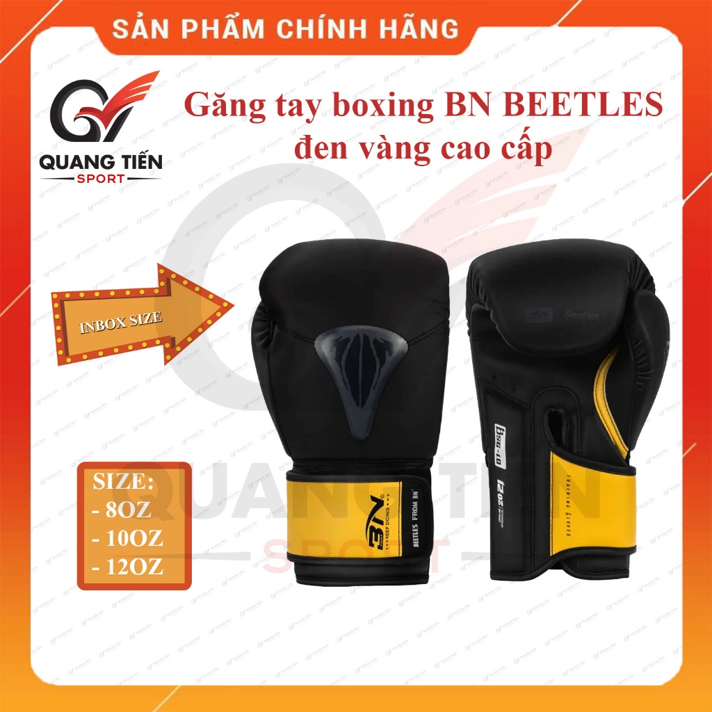 Găng tay boxing BN 8.0 2025 cao cấp chính hãng - Màu Đen Vàng | Shopee ...