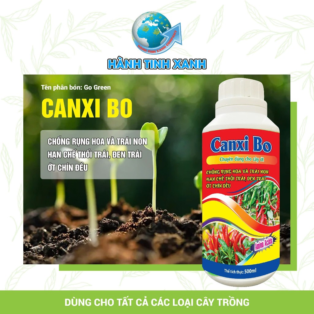 Phân bón Canxi Bo Chuyên Dùng Cho Ớt 500ml, Go Green 500ml | Shopee ...