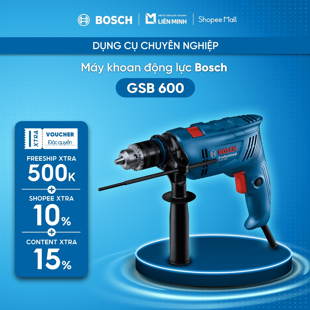 [Hỏa Tốc HCM] - (06011A03K0) Máy Khoan Động Lực Bosch GSB 600 (Phụ Kiện: Hộp Giấy) | Shopee Việt Nam