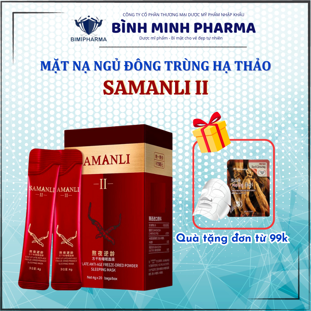 Hộp 20 Gói Mặt Nạ Ngủ Đông Trùng Hạ Thảo Samanli II Nâng Cơ, Sáng Da ...