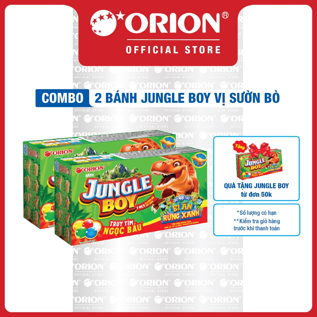 Combo 2 Bánh Khủng Long Jungle Boy Orion vị Sườn Bò Sốt Cam 35g/hộp ...