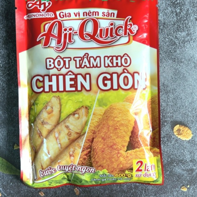 [chay/mặn]BỘT TẨM KHÔ CHIÊN GIÒN Aji Quick (42gr bột), dùng cho 600gr ...