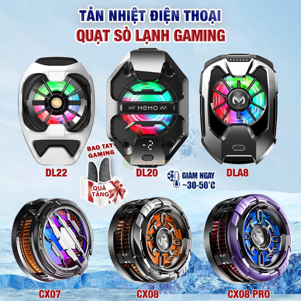 Quạt tản nhiệt điện thoại Ipad sò lạnh từ tính Memo CX07 CX08 Pro DL05 ...