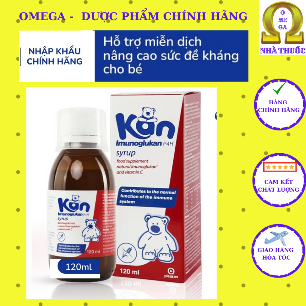 Siro Kan ImunoGlukan (Chai 120ml, SX T5/2024) - Hỗ Trợ Miễn Dịch Nâng ...