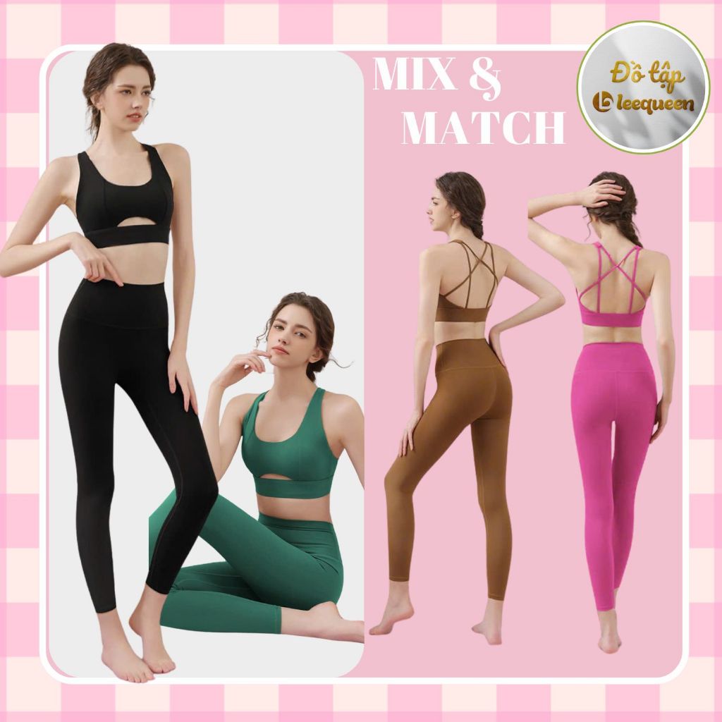 Set đồ tập thể thao cao cấp BT21- tập Gym Yoga- chất liệu co giãn thấm ...