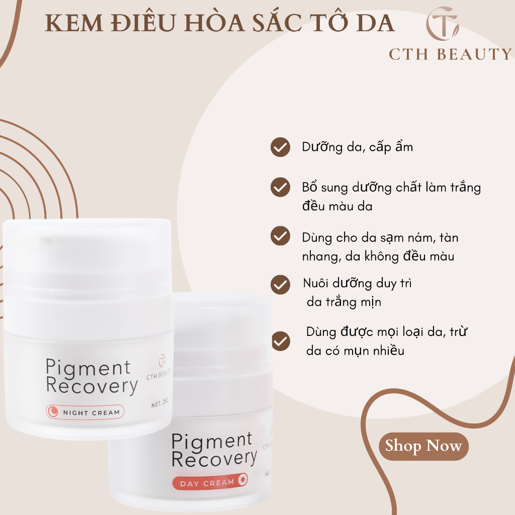 Cặp Kem Pigment Recovery Cth Beauty Dưỡng Trắng Da Nám Tàn Nhang Không ...