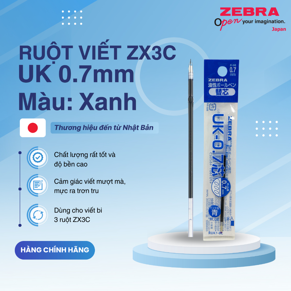 Ruột viết UK 0.7mm - Zebra Nhật Bản [Chính hãng] | Shopee Việt Nam