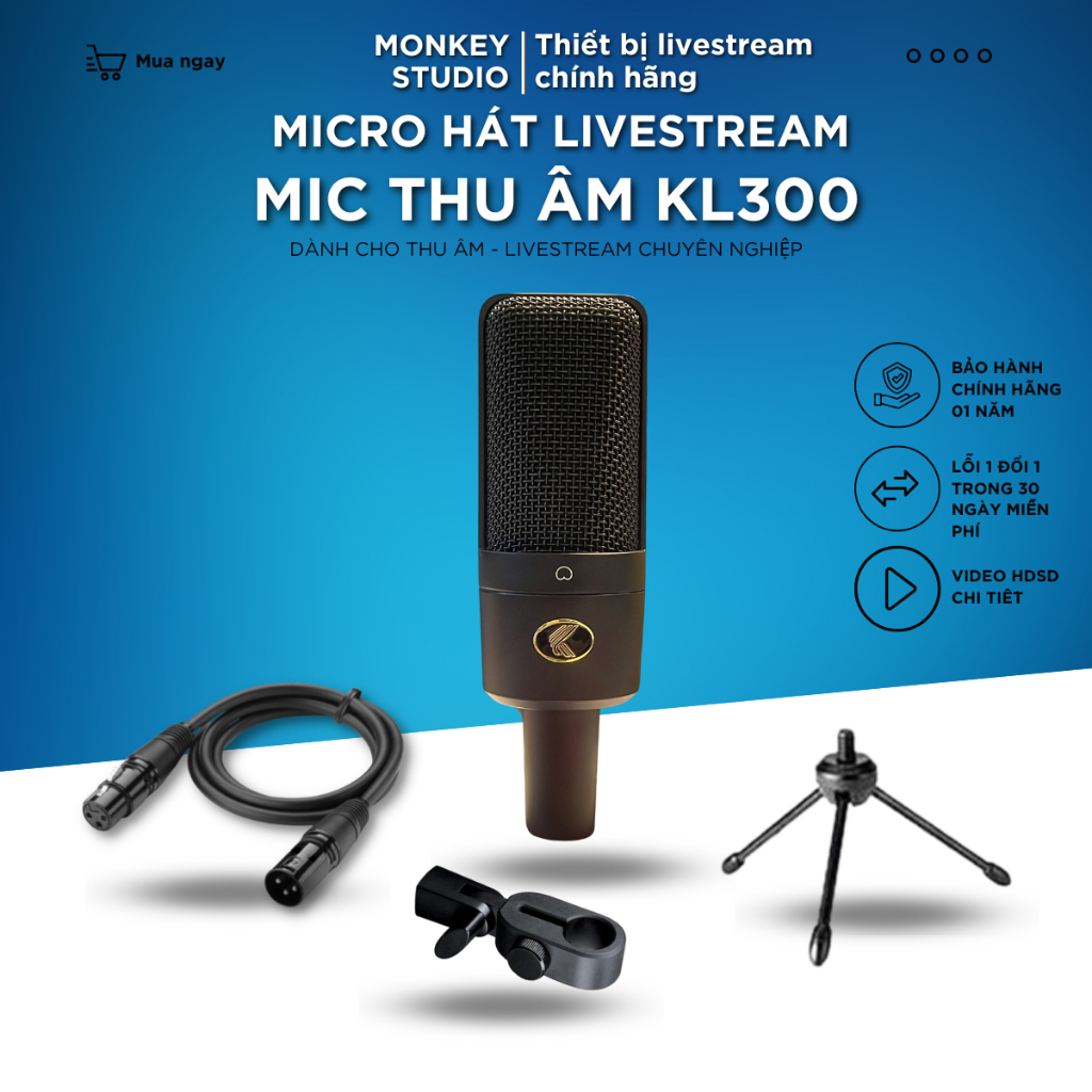 Micro thu âm Condenser KL300 Chính Hãng, Bảo Hành 1 Năm | Shopee Việt Nam