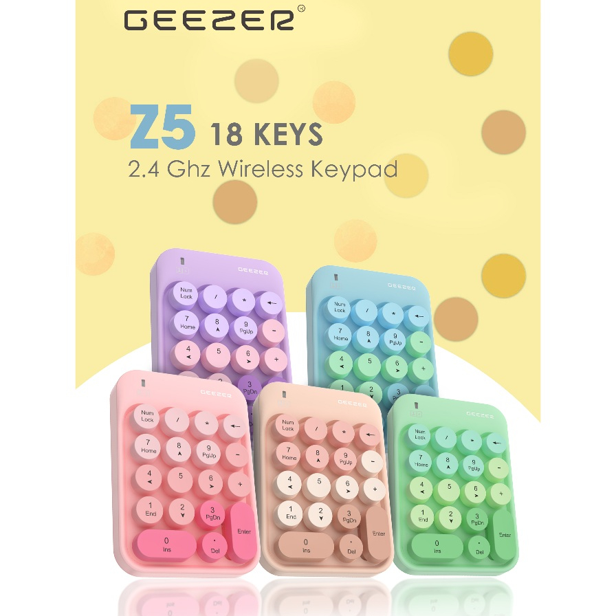 Bàn Phím Số Không Dây (2.4Ghz) GEEZER By MOFII Z5 COLORFUL- Chính Hãng ...