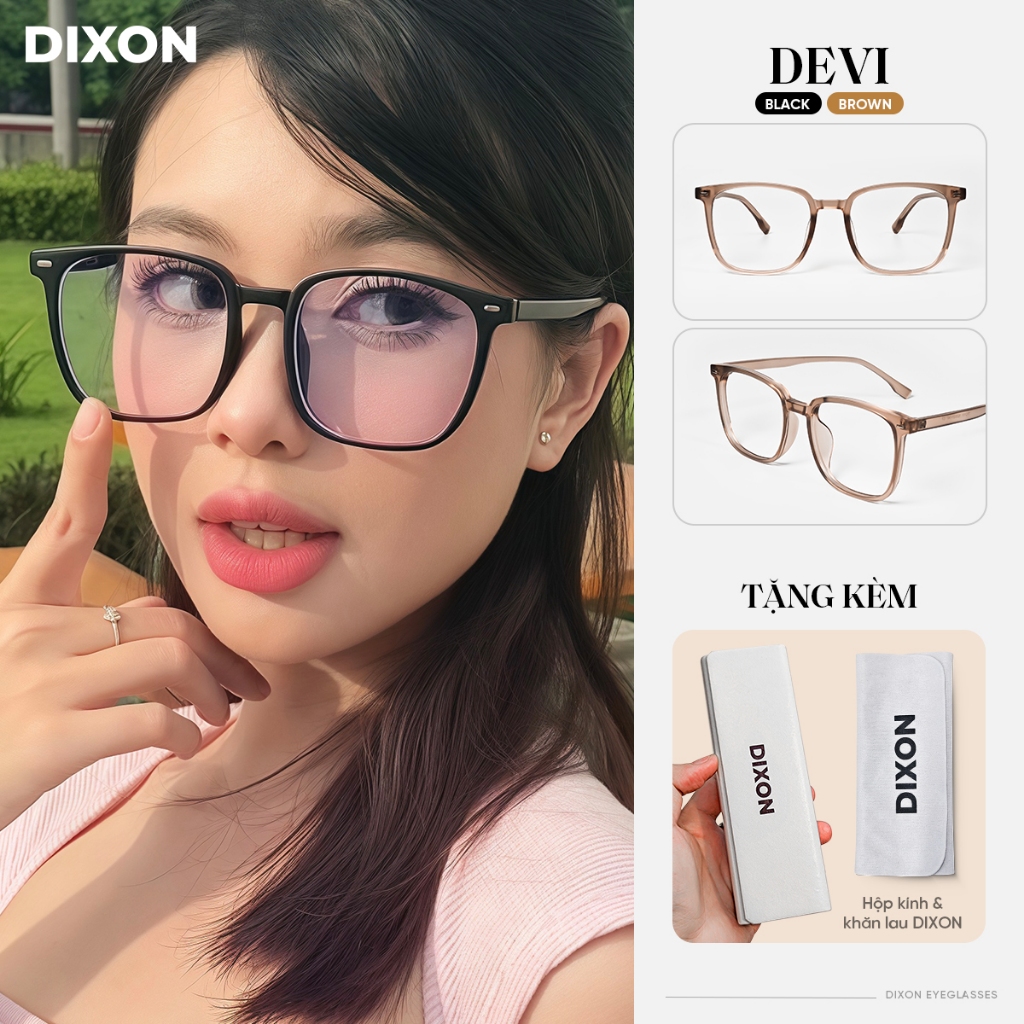 Kính mắt dáng vuông unisex Dixon DEVI gọng kính nhựa TR90 cao cấp chống tia UV | Shopee Việt Nam