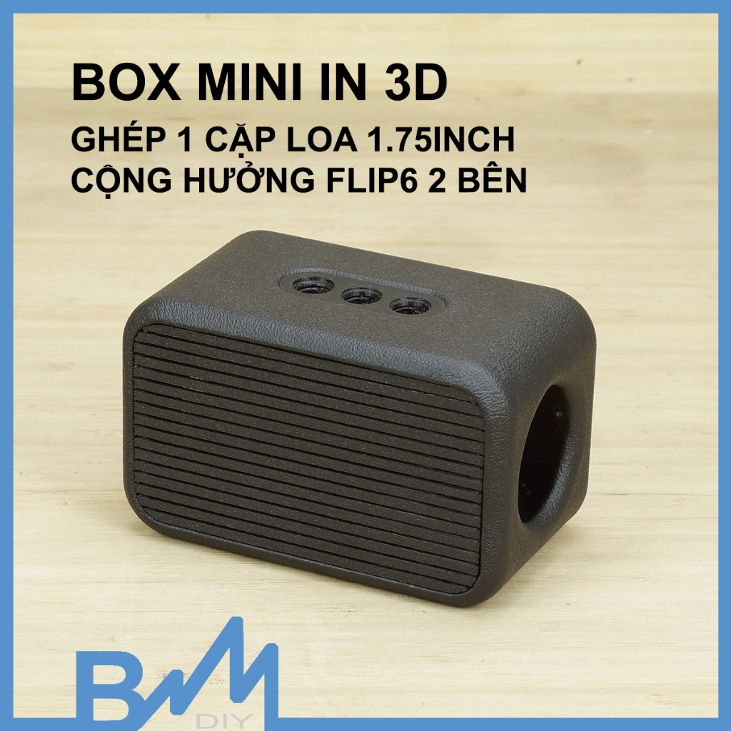 Box loa mini bọc da in 3D 143x88x82mm loa 1.75inch 2inch cộng hưởng 2 ...