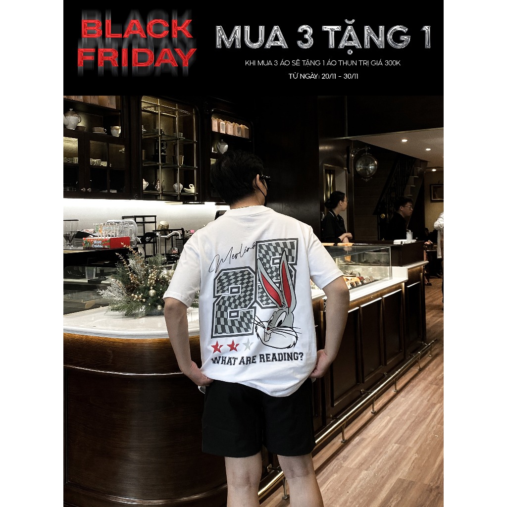 Áo thun M Bunny chính hãng - Form America, tay lỡ unisex, 100% Cotton ...