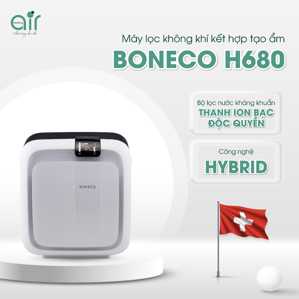 Máy Lọc Không Khí Kết Hợp Tạo Ẩm Boneco Thụy Sĩ H680 Sử Dụng Phòng