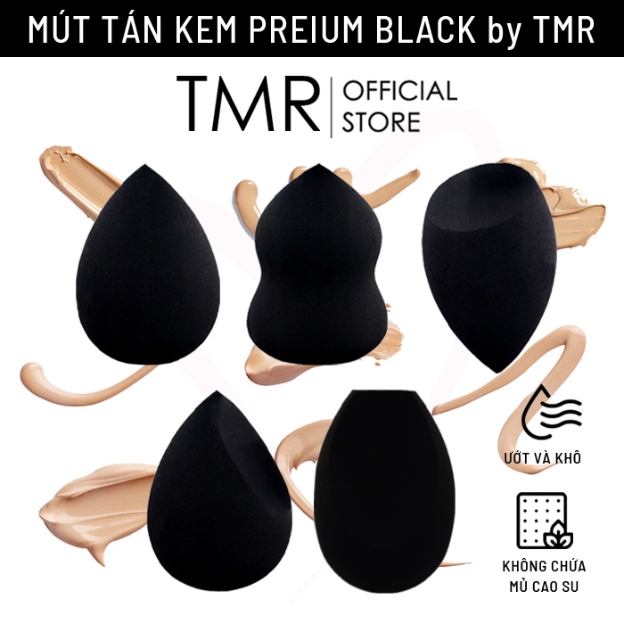 Mút tán kem nền TMR Black chất liệu bông mút trang điểm tạo lớp nền ...