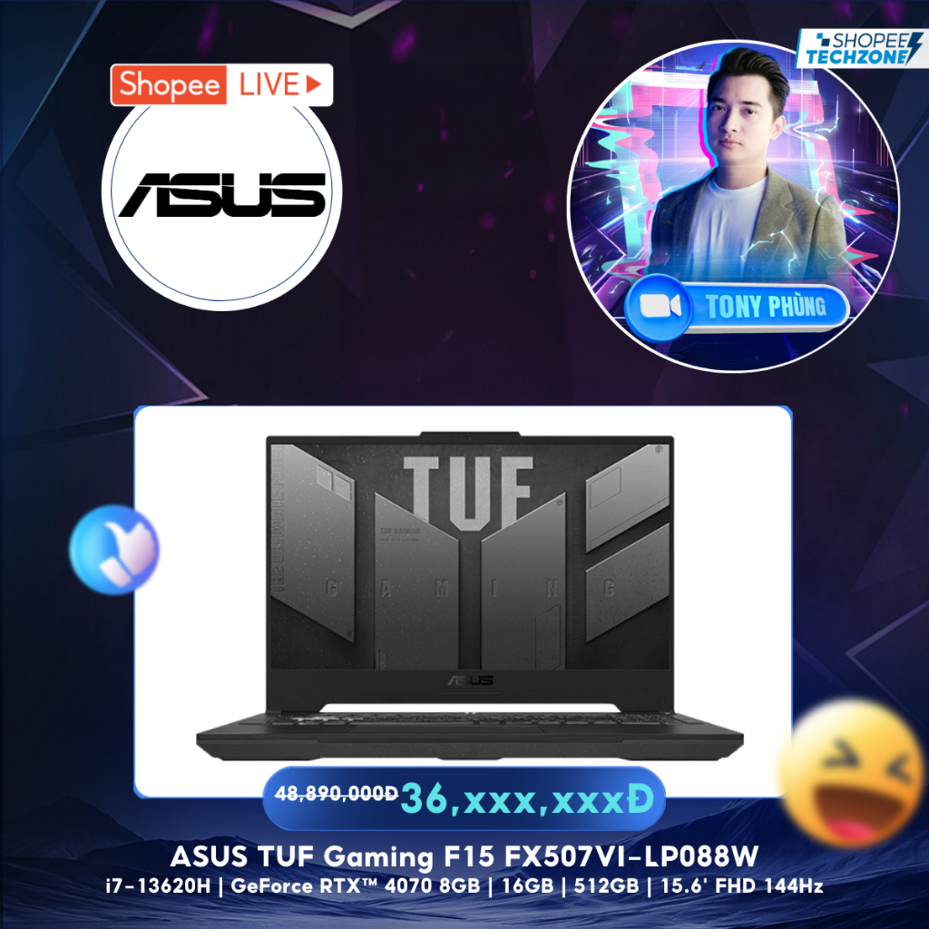 Laptop ASUS TUF Gaming F15 FX507VI-LP088W i7-13620H | 16GB | 512GB ...