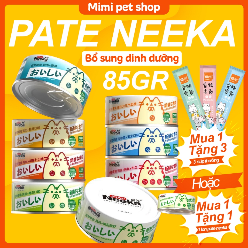 COMBO 100 LON Pate Neeka Dinh Dưỡng Cao Thơm Ngon Hấp Dẫn Nhiều Vị Dành Cho Mèo Mọi Lứa Tuổi 85g ...