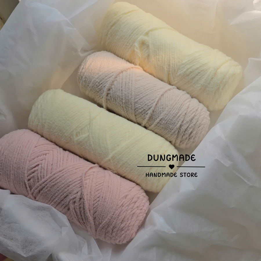 Len nhung len bông gòn mềm cực kì đẹp móc túi, thú bông, đồ may mặc thủ công 100g | Shopee Việt Nam