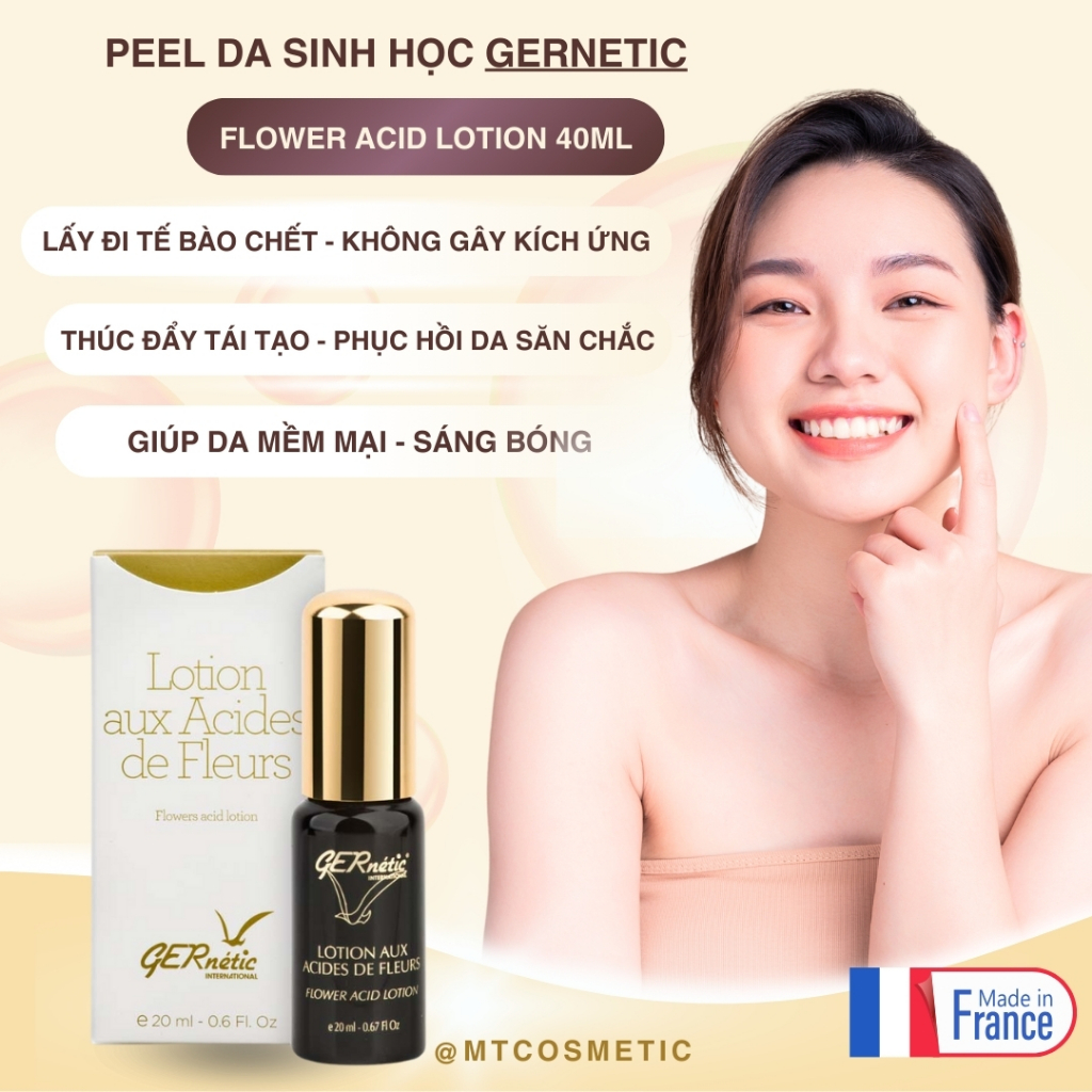 Pell da sinh học GERNETIC Flower Acid Lotion 40ml - Lấy đi các tế bào ...