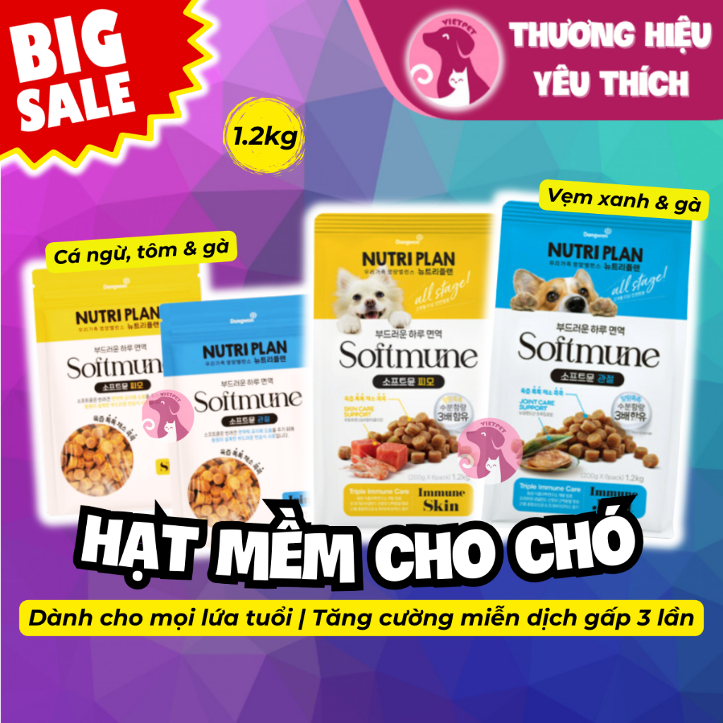 [1.2kg] Hạt mềm cho chó - Nutri Plan Softmune - Đẹp da lông | Chắc khỏe ...