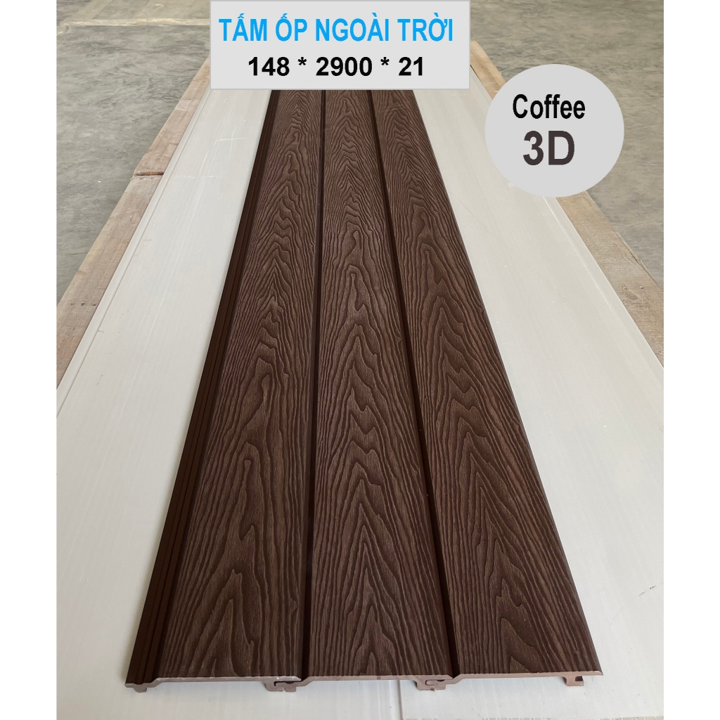 Tấm ốp 2D ngoài trời, KT 148 x 2900 x 21mm, chống tia UV, Shop tự VC ...