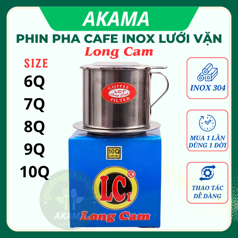 Phin pha cà phê inox Long Cam lưới vặn- Tinh hoa pha chế chuẩn café việt | Shopee Việt Nam