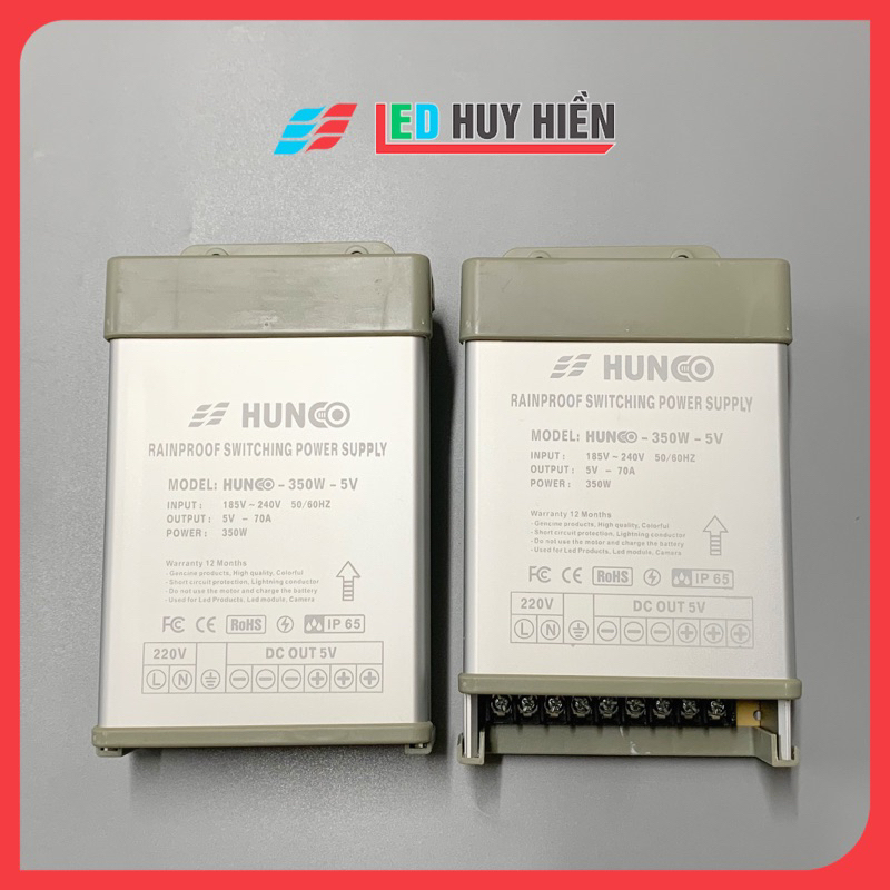 Nguồn led 5V 70A HUNCO ngoài trời có quạt làm mát vỏ nhôm, Nguồn 5V ...