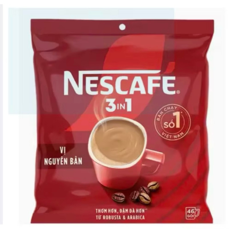 NESCAFE 3in1 vị nguyên bản mẫu mới (Nes đỏ)-bịch 46 gói | Shopee Việt Nam