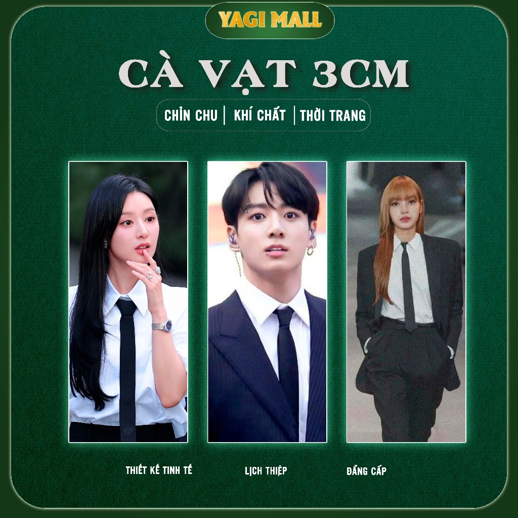 Cà vạt trẻ trung bản nhỏ 3cm màu đen thời thượng hàn quốc, caravat học sinh kỷ yếu, tốt nghiệp ...