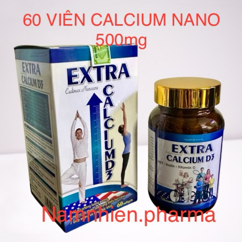 60 Viên uống Canxi nano Extra Cadimax nanocare Calcium D3 tăng chiều ...