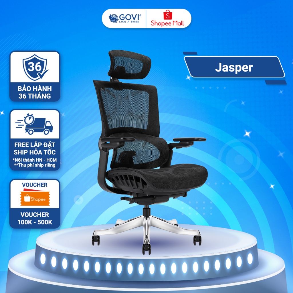 [Sinh nhật Shopee 12.12] Ghế Công Thái Học Govi Jasper Full Lưới Super ...