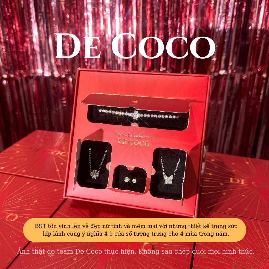 Bộ phụ kiện vòng cổ, vòng tay và khuyên tai De Coco Joy đính đá lấp lánh DECOCO ACCESSORIES ...