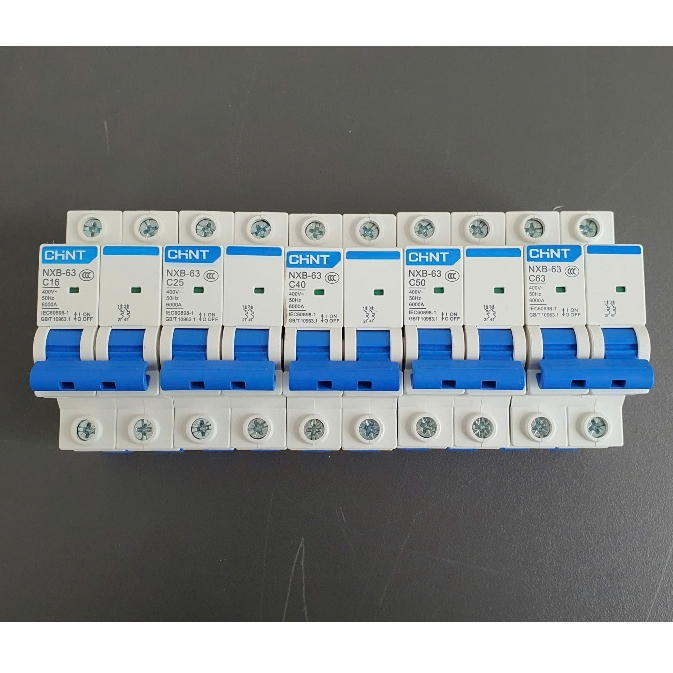 Aptomat MCB 2P AC 220V CHINT NXB 16A đến 63A át tép cb mcb bảo vệ chống ngắn mạch quá tải ...