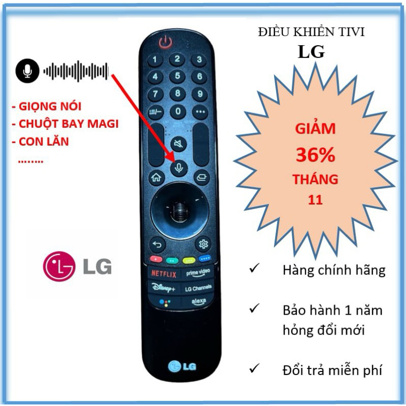 Điều khiển remote tivi LG giọng nói chuột bay con lăn magic | Shopee ...