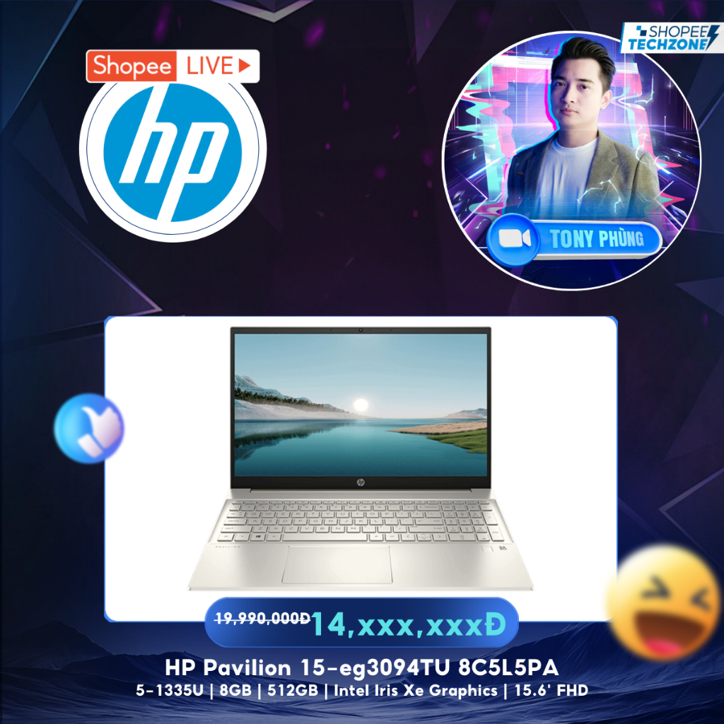 [Nhập ELHP12 giảm 15%] Laptop HP Pavilion 15-eg3094TU 8C5L5PA i5-1335U | 8GB | 512GB | Intel ...